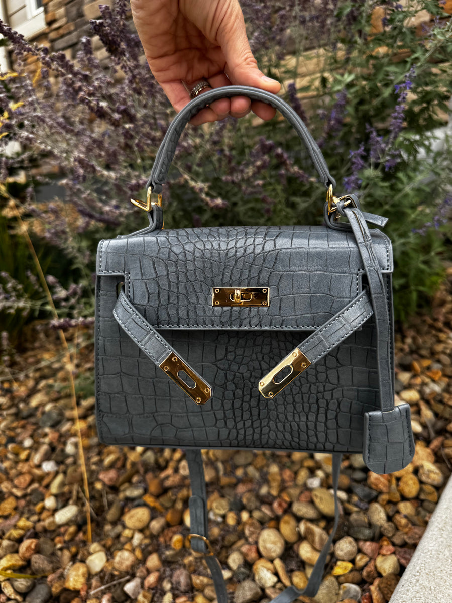 Croc Kelly Crossbody - Gray – Sea Marie Designs