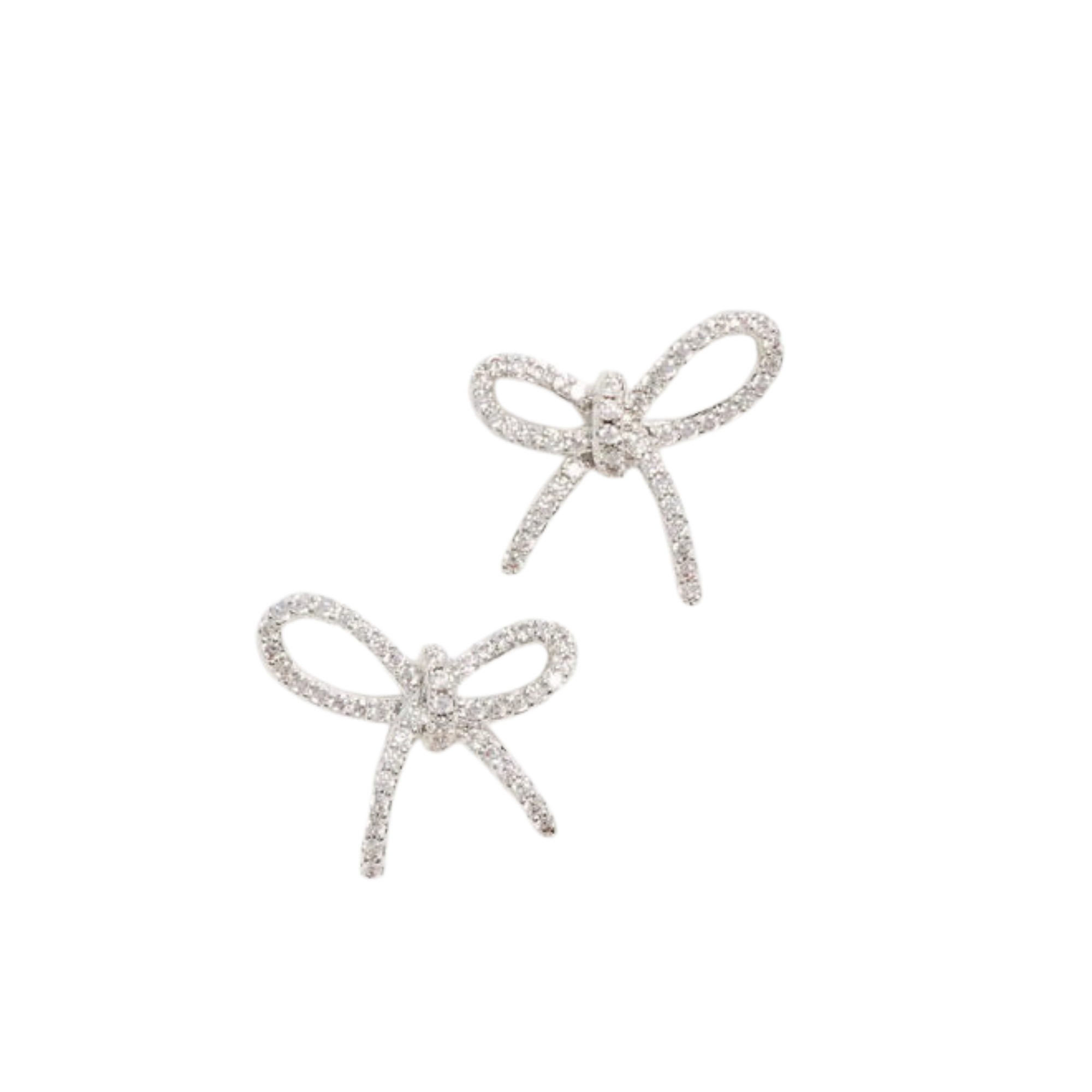Pave Bow Tie Stud Earrings